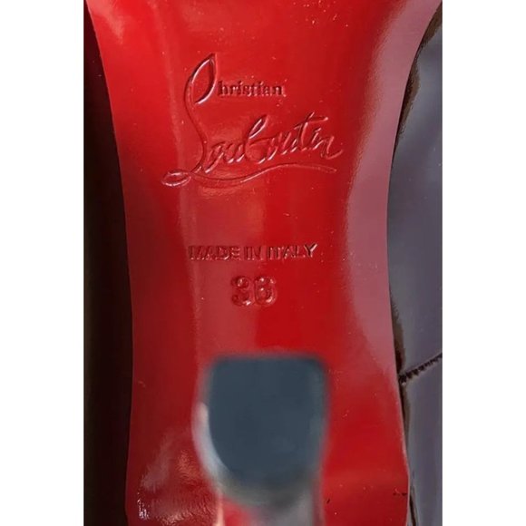 Christian Louboutin | Shoes | Christian Louboutin 36 555 Rolando Red Burgundy Patent Leather ...